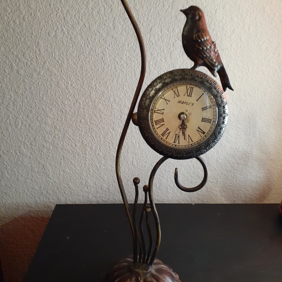 Unique Vintage | Art | Vtg 3 Bronze Bird Stand With Maples Quartz Watch ...